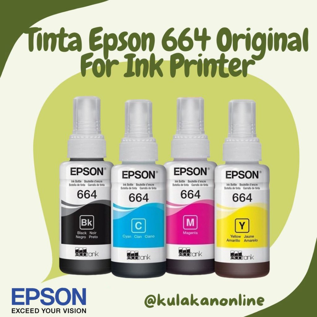 Jual Tinta Epson 664 / 003 Original For Ink Printer L100/L120/L200/L210/L220/L310/L360 | Shopee ...