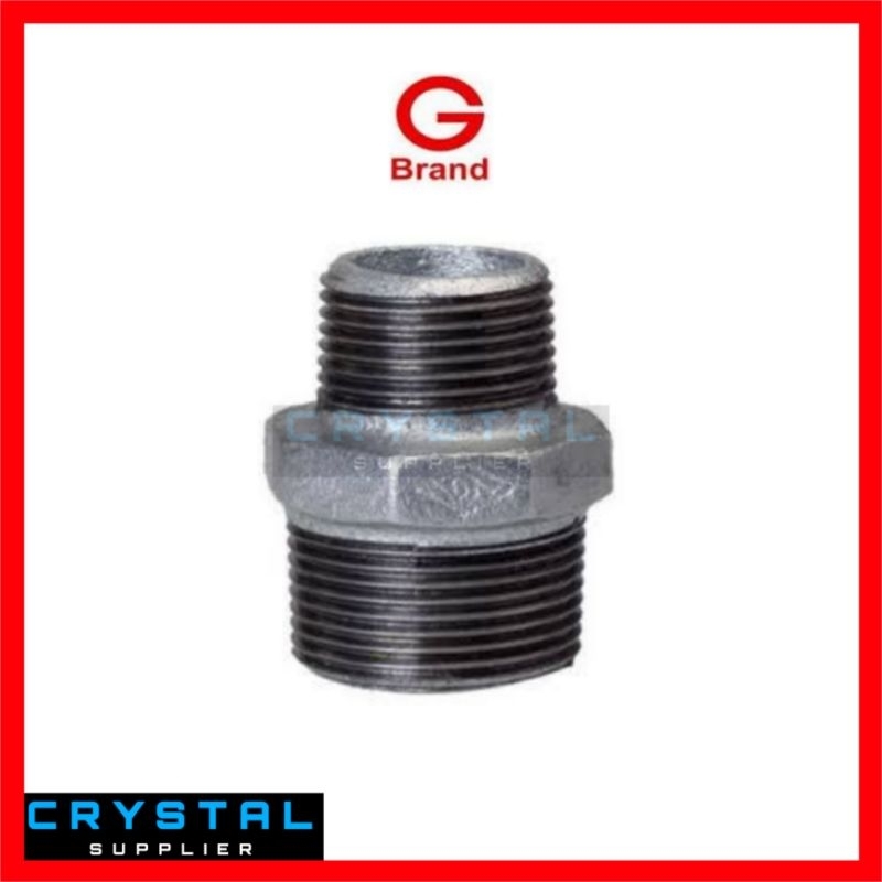 Jual DOUBLE NIPPLE GALVANIS BESI 3/4 x 1/2" G BRAND DRAT BSPT / DOBEL NIPEL | Shopee Indonesia