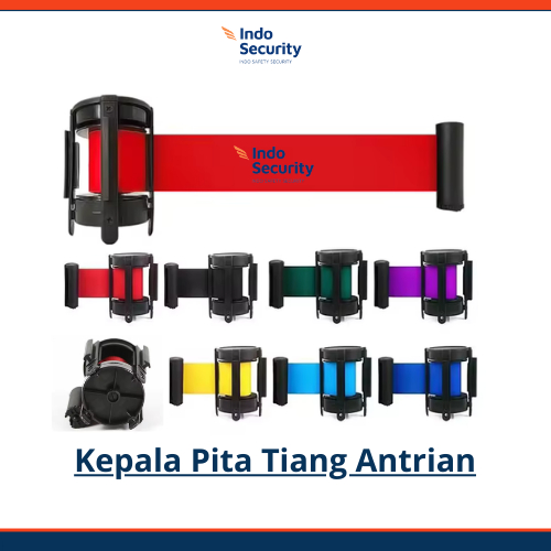 Jual Queue Ribbon 2M Kepala Tiang Antrian / Pita Roll Tiang Antrian ...