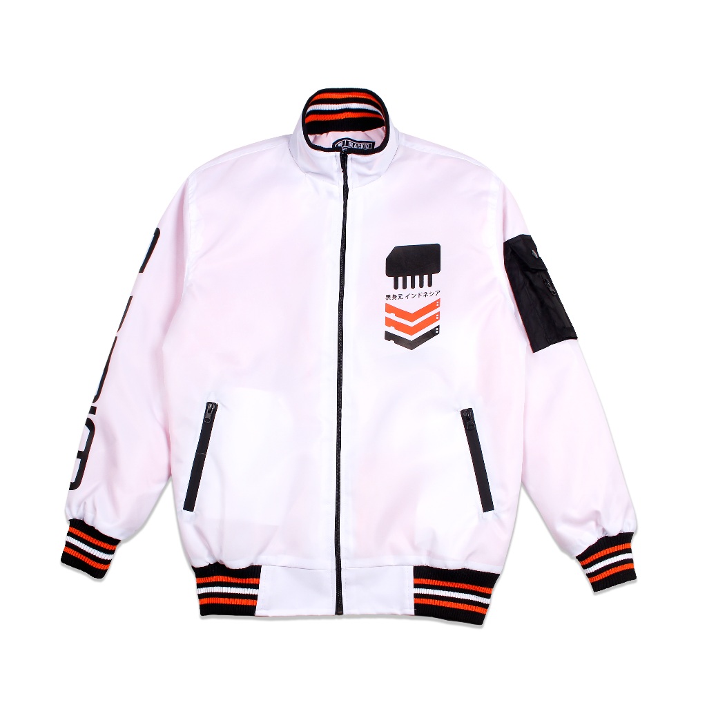 Jual Black ID - Jacket Pria Bomber Putih | White Arcee | Shopee Indonesia
