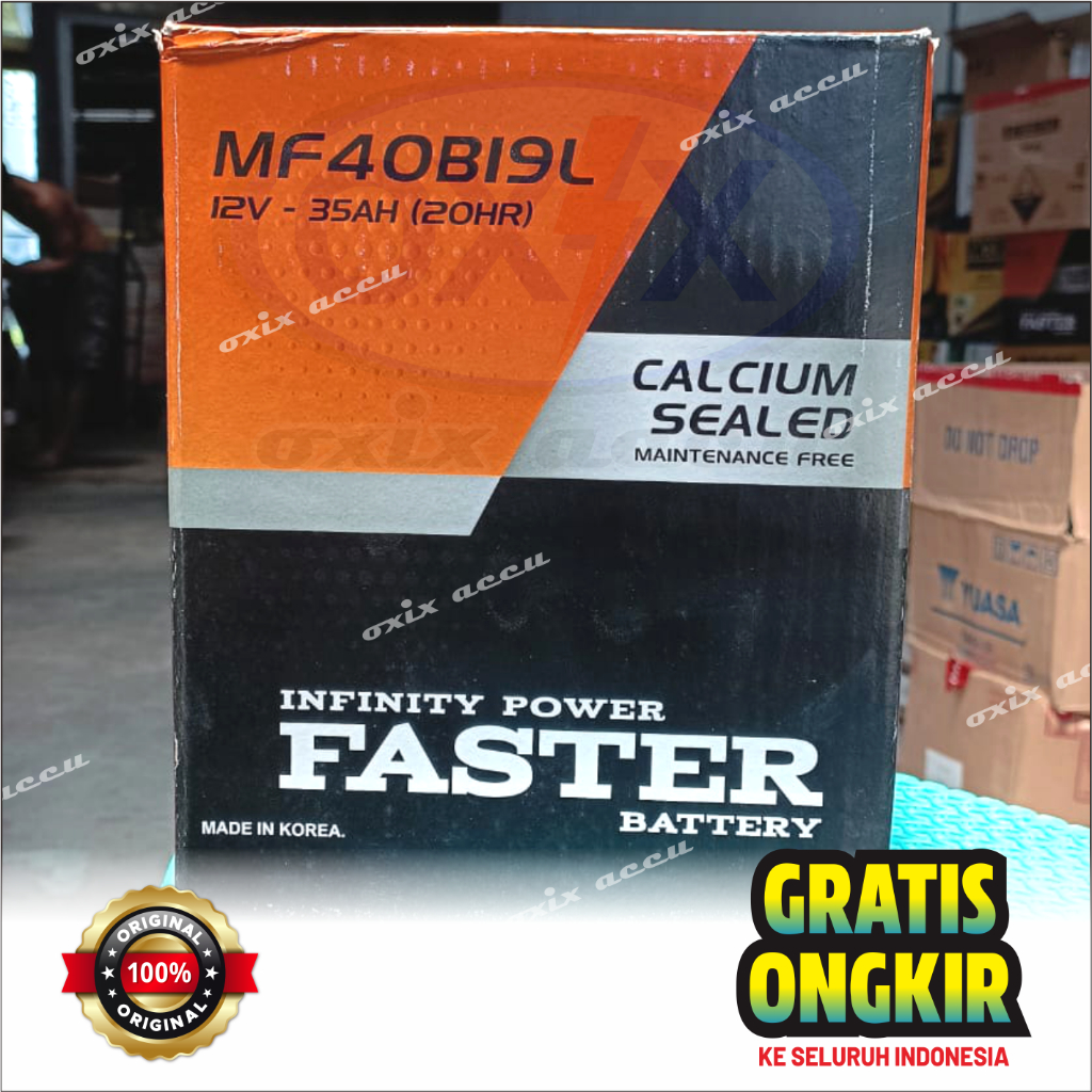 Jual Faster MF NS40Z / NS40ZL (40B19R / 40B19L) 12V 35Ah Original - Aki ...