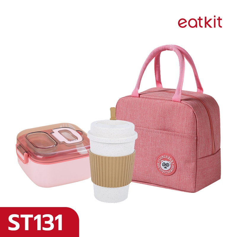 Jual Eatkit 850ml Kotak Bekal Set Lunch Box Set 3in1 Kotak Makan Set Microwave Gratis Alat Makan ...