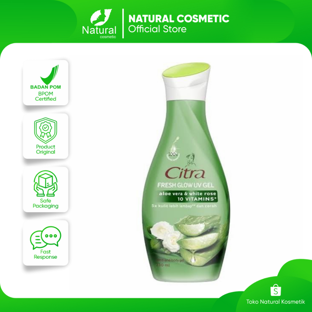 Jual Citra Fresh Glow UV Gel Aloe Vera & White Rose Hand And Body Gel ...