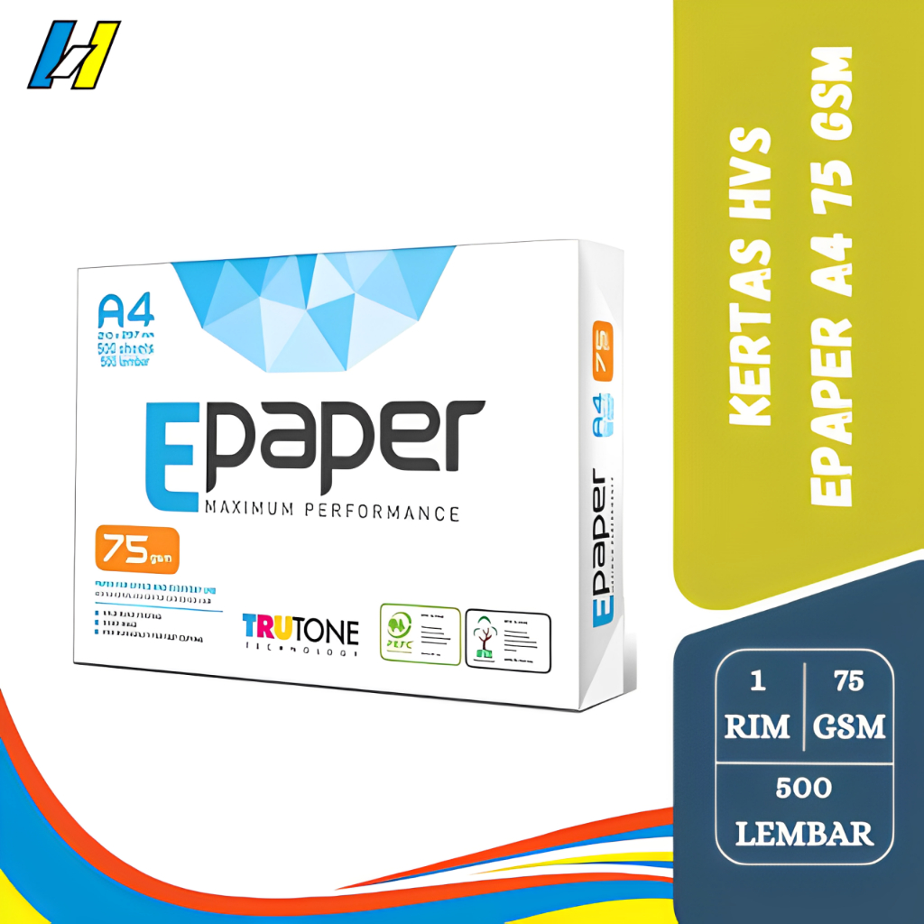 Jual KERTAS HVS MULTIFUNGSI EPAPER A4 75 GSM 1 RIM | Shopee Indonesia
