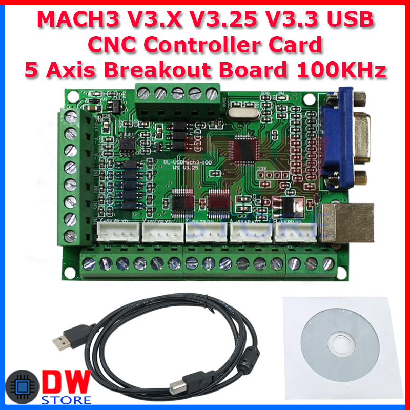 Jual MACH 3 MACH3 V3.25 USB CNC Controller 5 Axis 100Khz Breakout Board | Shopee Indonesia