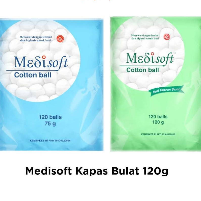 Jual Medisoft Cotton Balls Kapas Bulat Bola Kapas Bayi 120 balls 75 gr ...