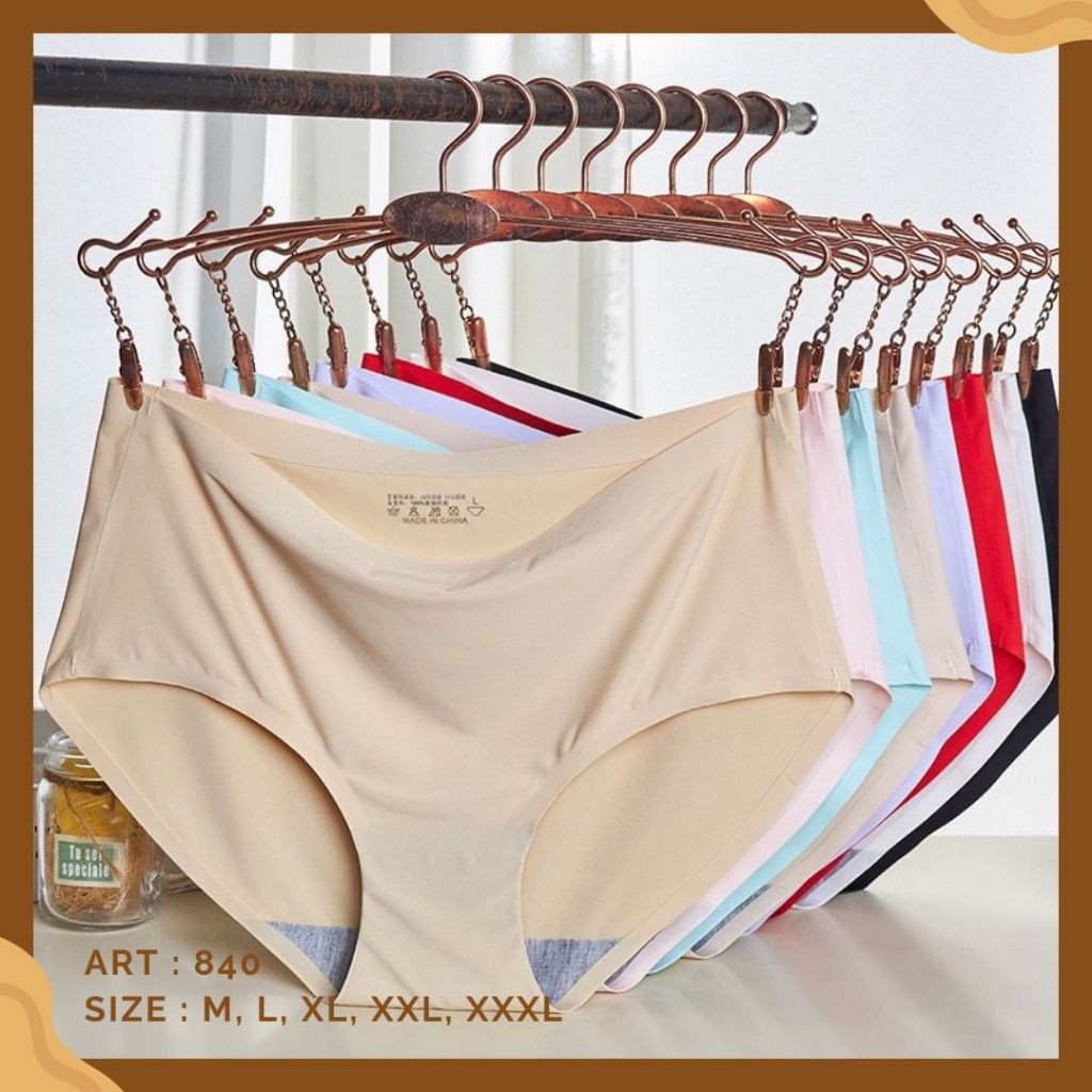 Jual (PAKET 12 PCS) CELANA DALAM WANITA SEAMLESS PREMIUM PACK TANPA JAHITAN CD POLOS PEREMPUAN ...