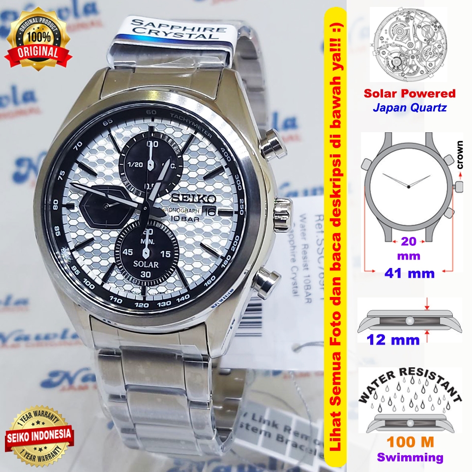 Jual Seiko Solar SSC769P1 Chronograph Macchina Sportiva Silver - Jam ...