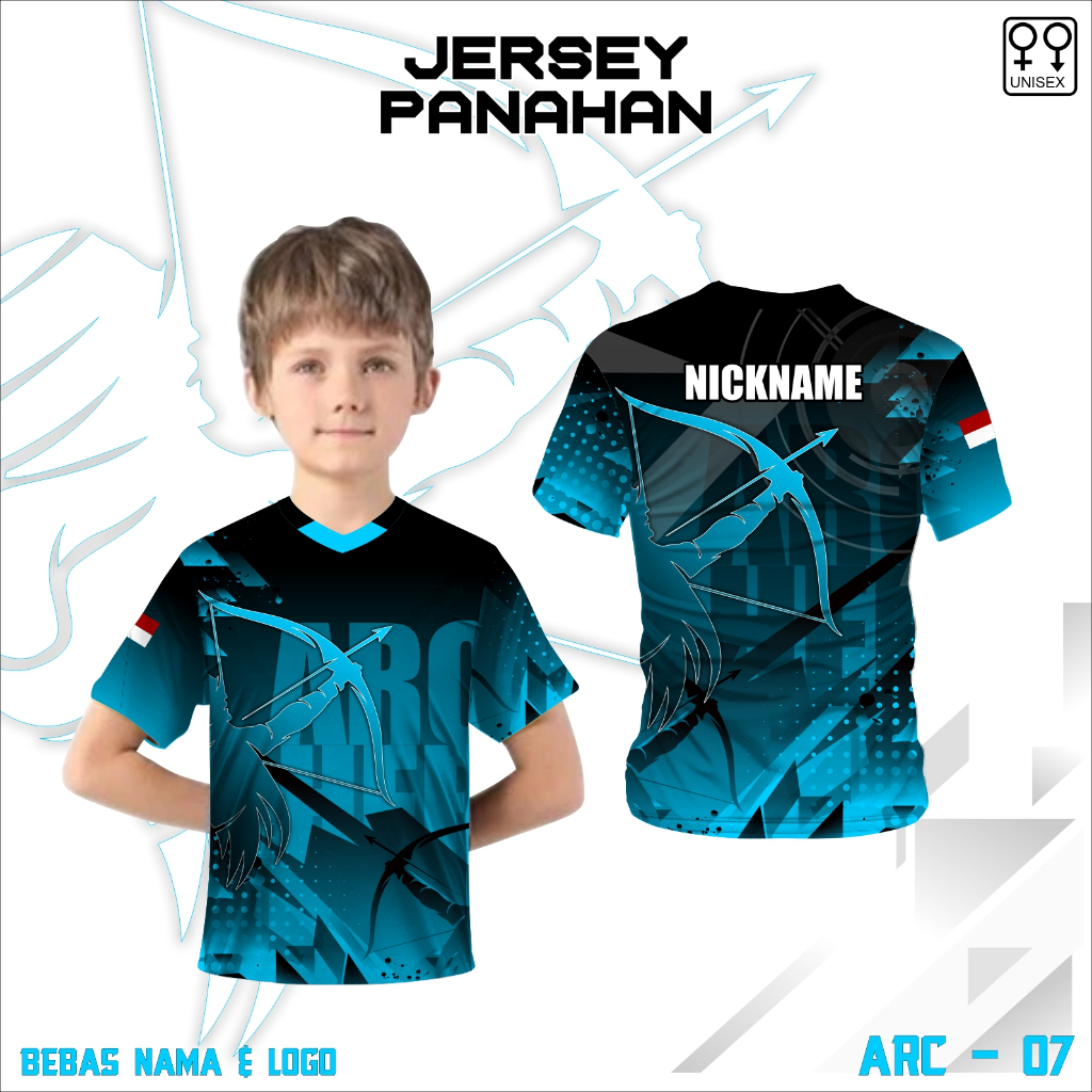 Jual jersey panahan anak baju archery kaos panah free nama logo ...