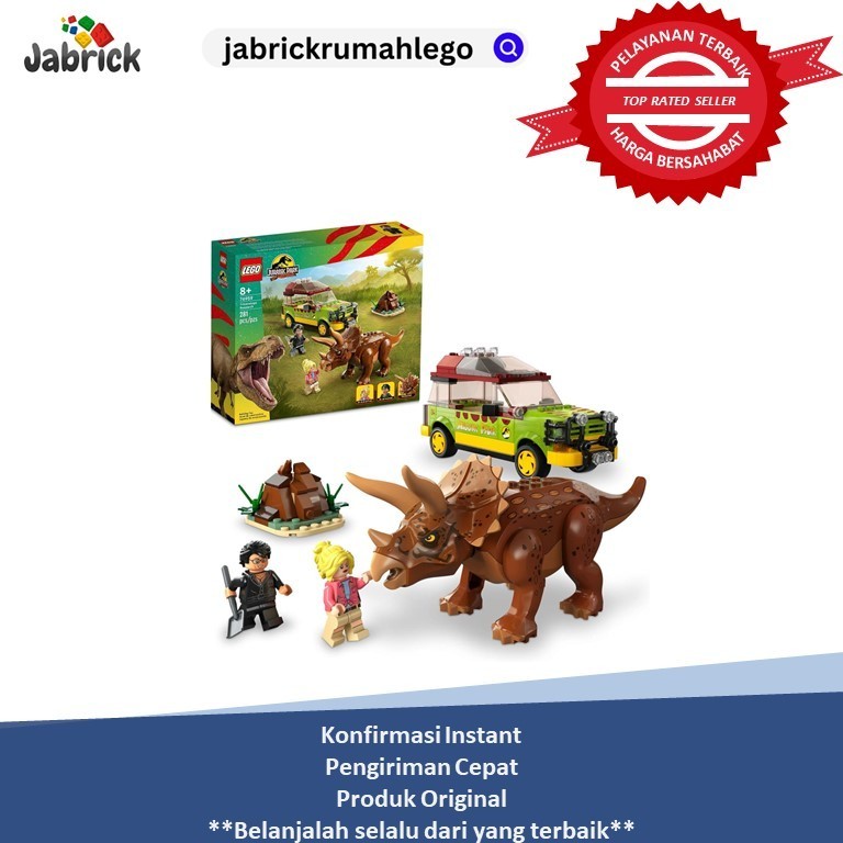 Jual LEGO 76959 Jurassic Park Triceratops Research Jurassic World Toy ...