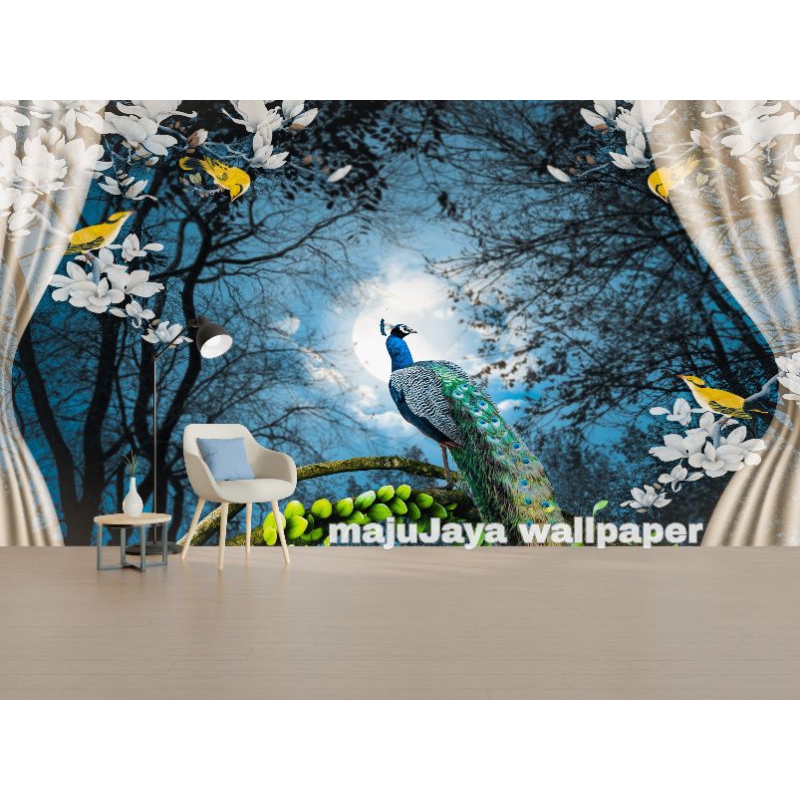 Jual wallpaper dinding motif merak terbaru, wallpaper 3D custom terbaru ...