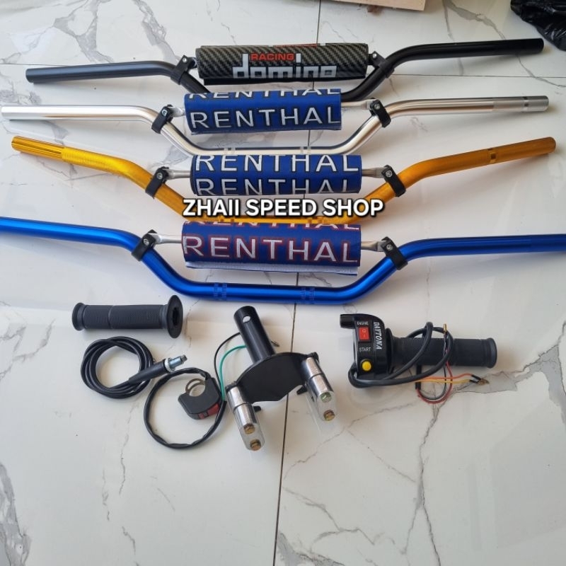 Jual Paketan Stang Trail Aloy Plus Adaptor stang dan gas spontan 2 ...