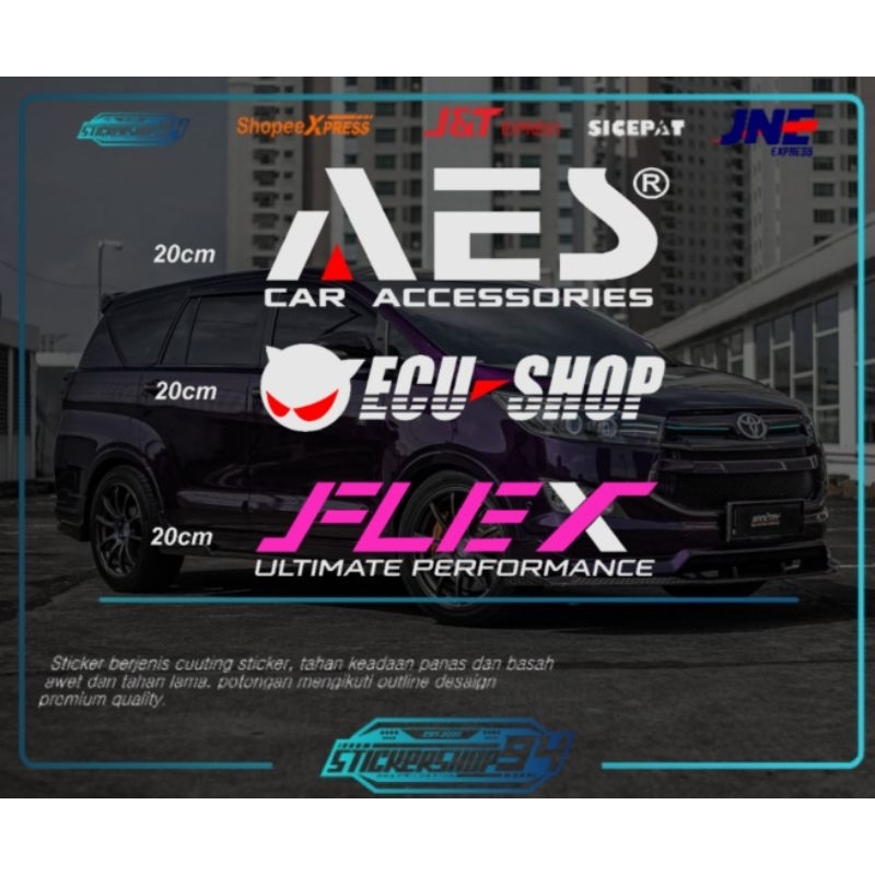 Jual stiker kaca mobil set isi 3 AES/pro7,ecushop,flex | Shopee Indonesia
