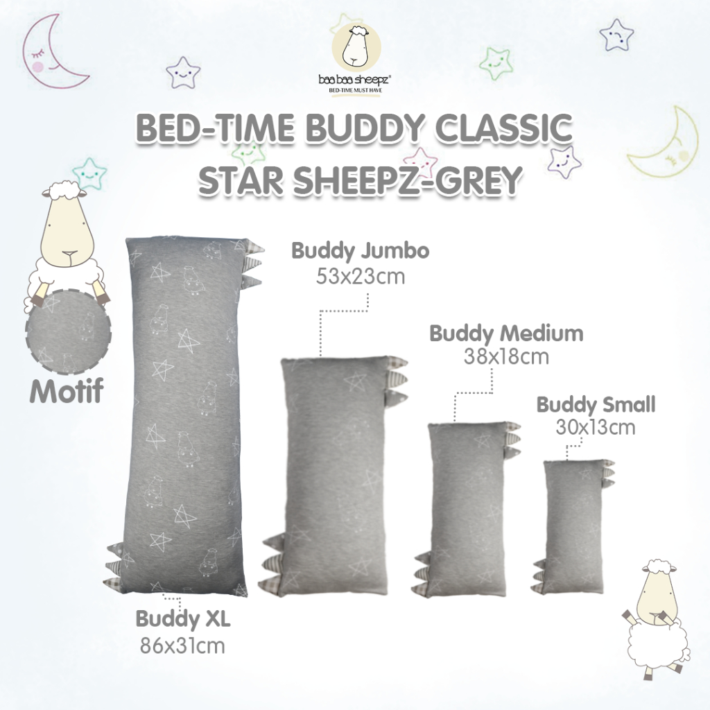 Jual Baabaasheepz Bedtime Buddy Big Star Sheepz Grey with Stripe, Polka Dot & Checkers tag Grey ...