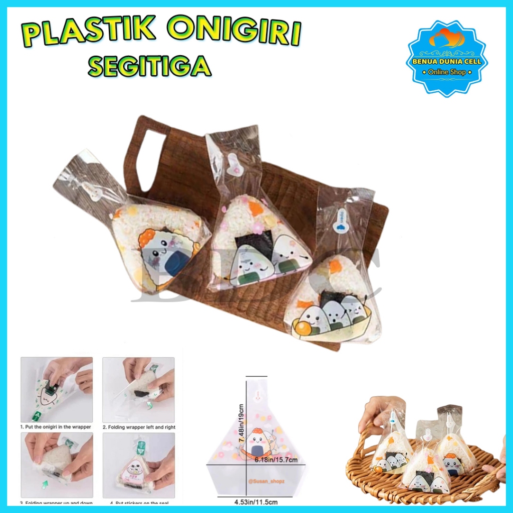 Jual PLASTIK ONIGIRI SEGITIGA ISI 50 LEMBAR BUNGKUS NASI WRAPPER ...