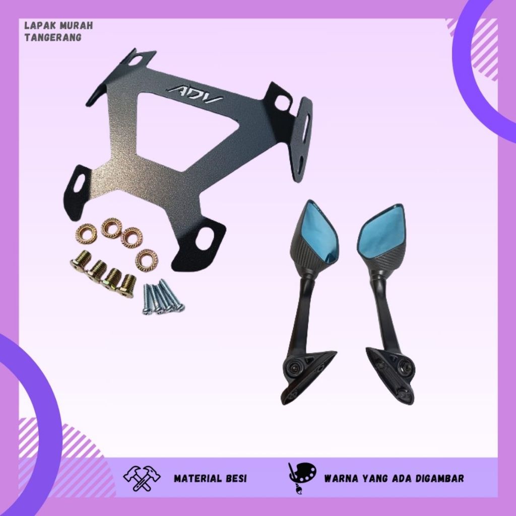 Jual SPION R25 PENDEK KACA BIRU ADV 160 + BREKET SERPO WINDSHIELD PNP ...