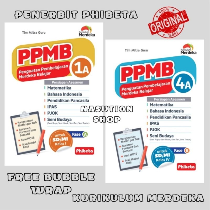 Jual BUKU PPMB JILID 1A 4A PHIBETA KURIKULUM MERDEKA KELAS 1 4 SD ...