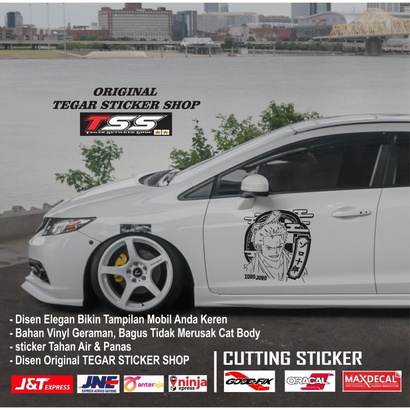 Jual sticker mobil keren sticker anime one piece zoro sticker zoro ...