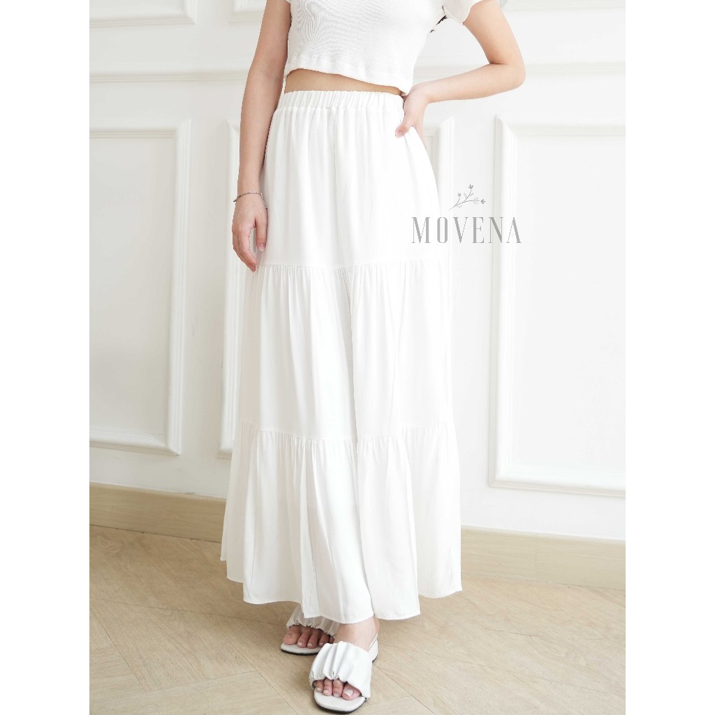 Jual Rok Panjang Susun Wanita Claire Layer Skirt Ruffle Maxi Skirt ...