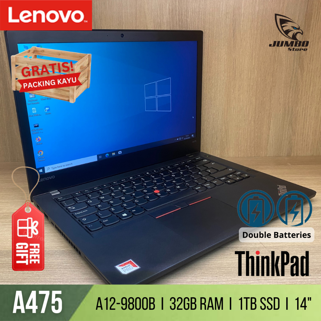Jual Laptop Lenovo Thinkpad A475 AMD Pro A12 9800B 32GB RAM 1TB SSD ...