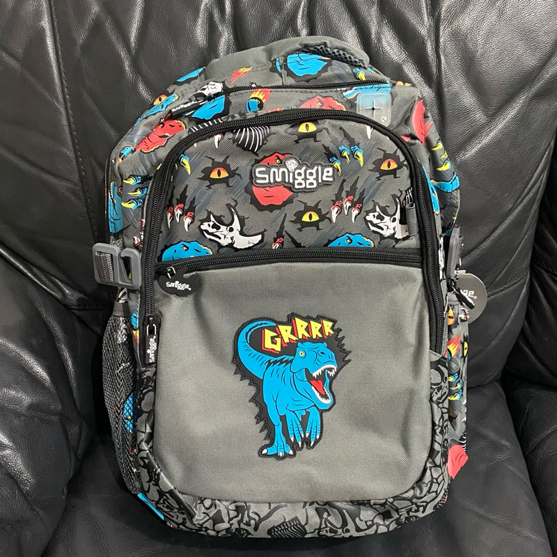Jual Smiggle Classic Backpack Dinosauris Rawr Gray Kids / Tas Ransel Anak Sekolah Tas Sekolah ...