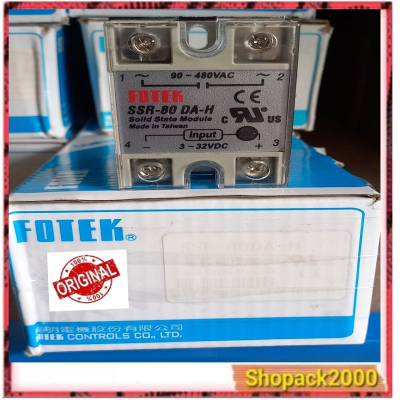 Jual Fotek SSR-80 DA-H SSR 80DAh Solid State Relay Fotek 80 Ampere DC ...