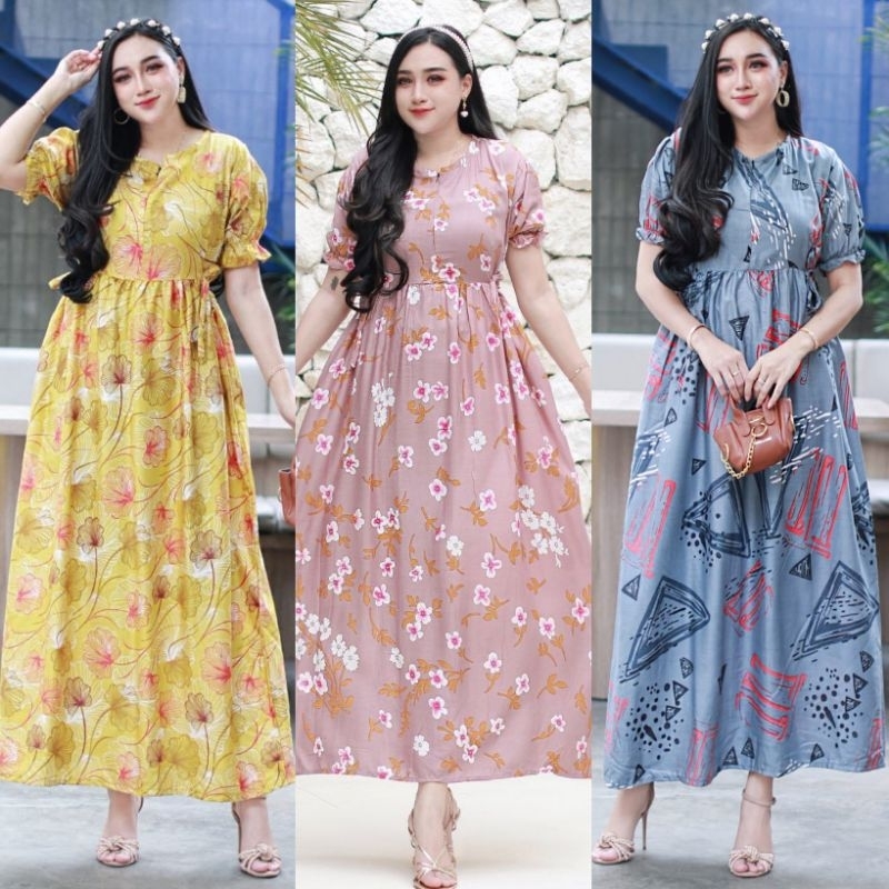 Jual INARA DRESS RAYON PREMIUM DASTER BUSUI RAYON MODEL CHIBI SEMATA ...
