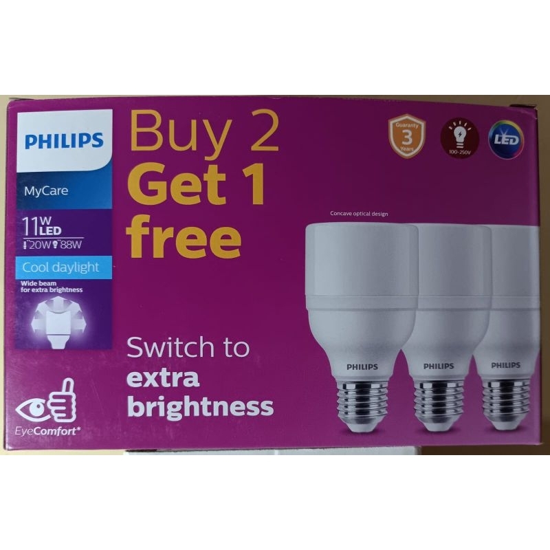 Jual PHILIPS LED BRIGHT MULTIPACK 11 WATT / Philips led 9 watt ...