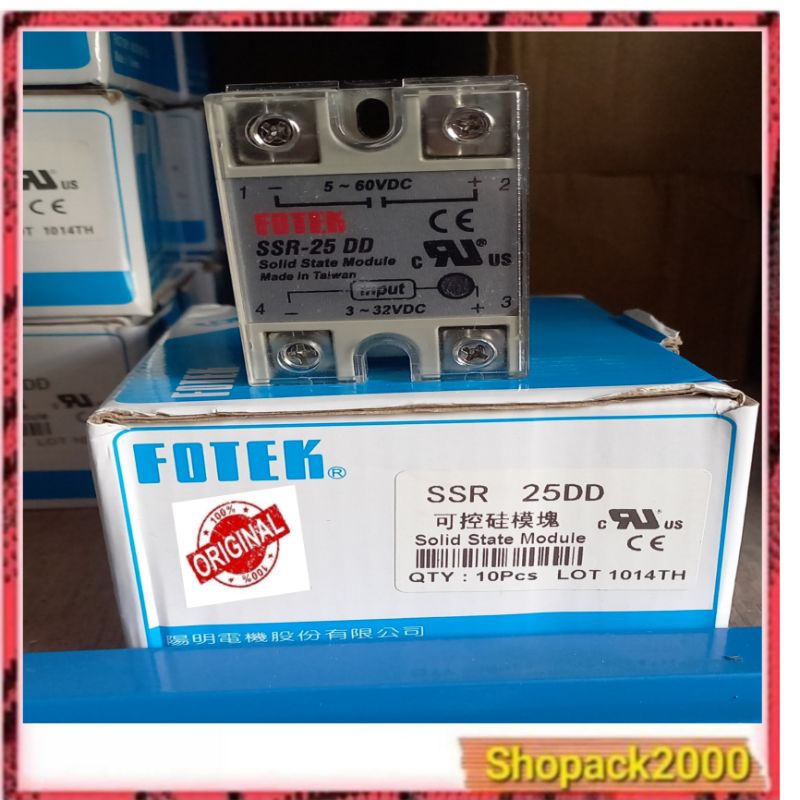 Jual Fotek SSR-25DD Solid State Relay Fotek 25Ampere DC to AC | Shopee Indonesia