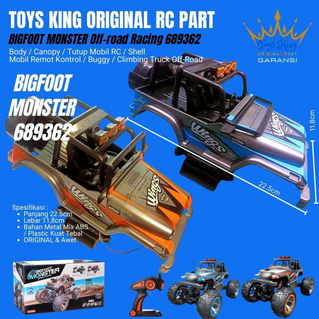 Jual Body Metal / Canopy / Shell / Tutup Mobil RC CAR BIGFOOT MONSTER ...