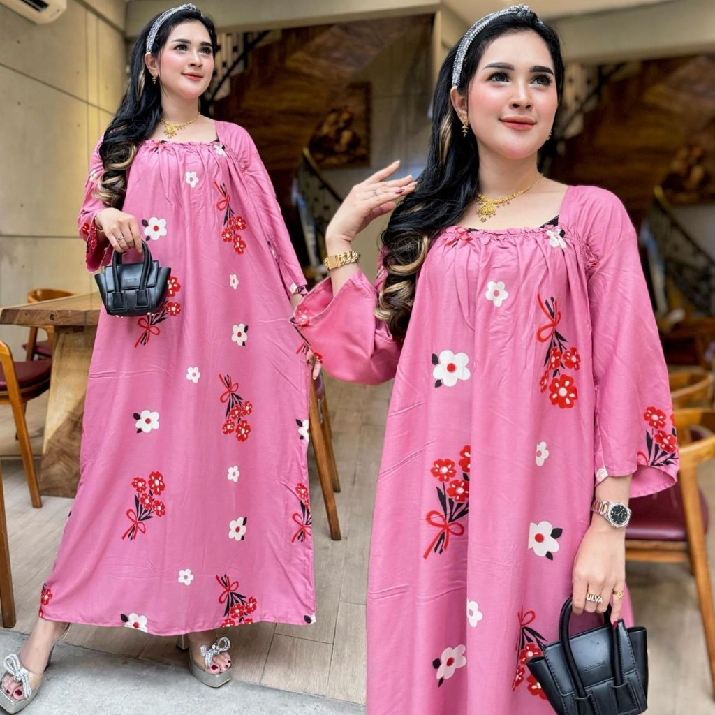 Jual SEKDRESS FUJI MOTIF MELATI ANGGUN DASTER KERAH KARET LEHER ...