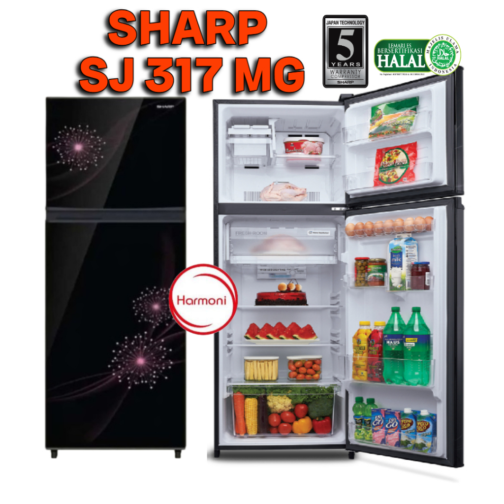 Jual KULKAS SHARP 2 PINTU TANPA SALJU 317 MG KULKAS SHARP PINTU 2 TANPA SALJU GRATIS PENGIRIMAN ...