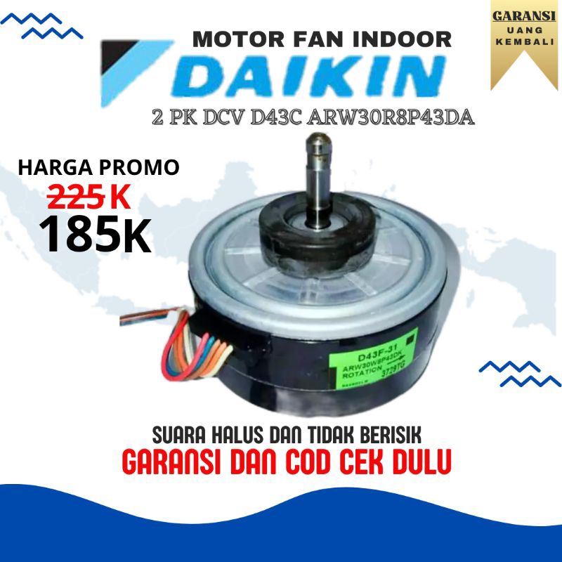 Jual MOTOR FAN INDOR AC DAIKIN 2PK DCV D43C ARW30R8P43DA MOTOR FAN AC ...