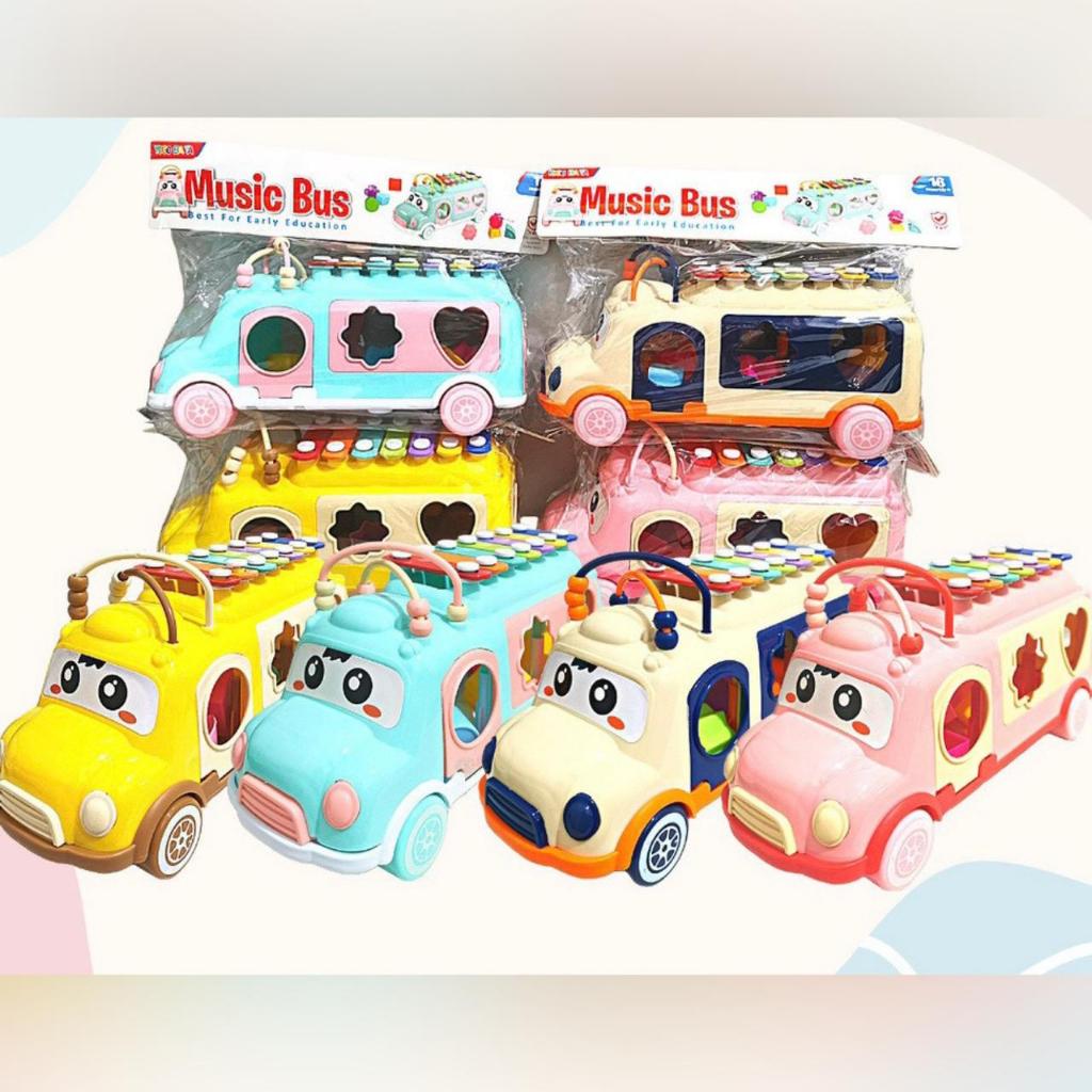 Jual Mainan Mobil Bus Xylophone / Mainan Sorting Bentuk dan Alur Kawat ...