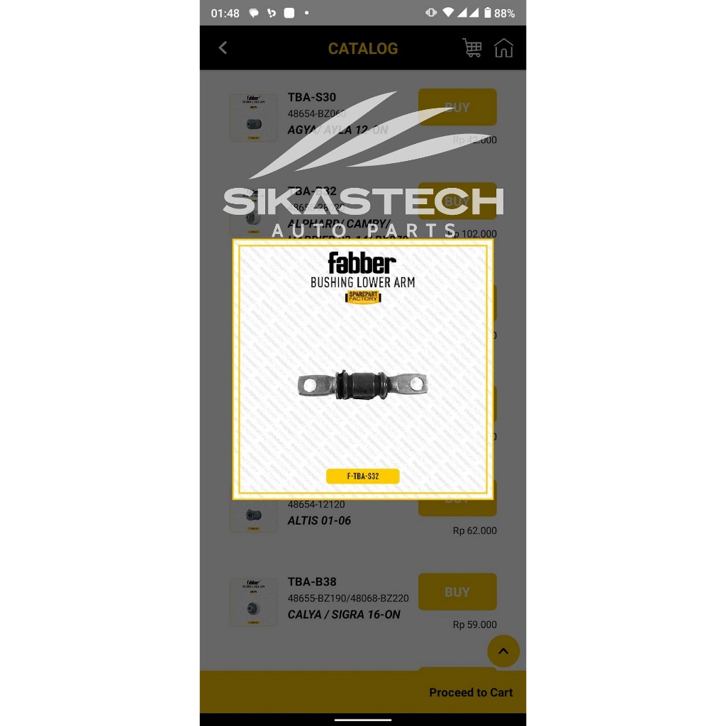 Jual 48654-28060 SMALL FRONT LOWER ARM BUSH / KARET BUSHING SAYAP BAWAH ...