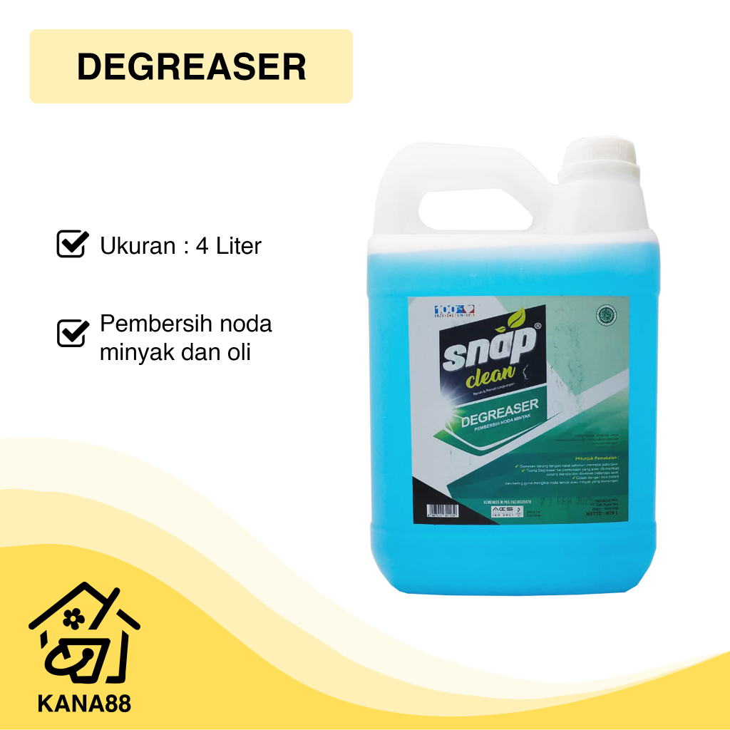 Jual Degreaser Snap Clean 4L Pembersih Noda Minyak Dapur Oli Engine ...