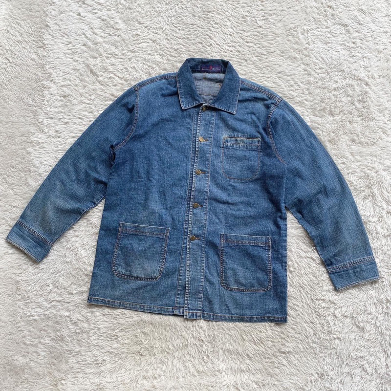 Jual Hongma Hangzi Vintage Chore Denim Jacket | Shopee Indonesia