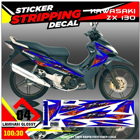 Jual Stiker Striping Decal kawasaki ZX-130 Variasi QLA01 Thailook ...