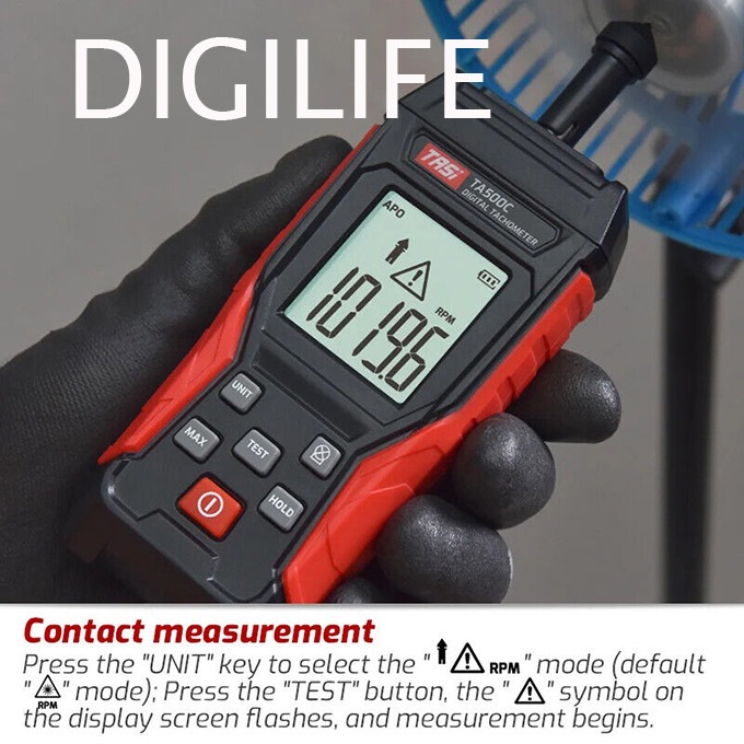 Jual Tachometer 2 in 1 TASI TA500C Laser + Non Contact RPM Tester TA ...