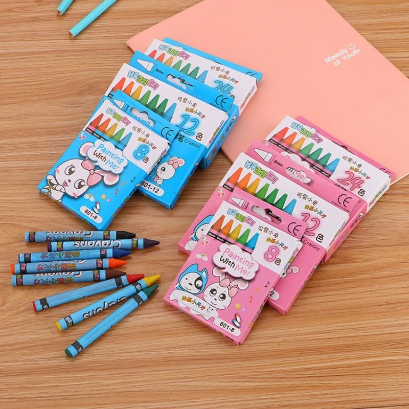 Jual CC - Crayon 12 Warna Dan Crayon 24 Warna Pensil Cat Warna Alat ...