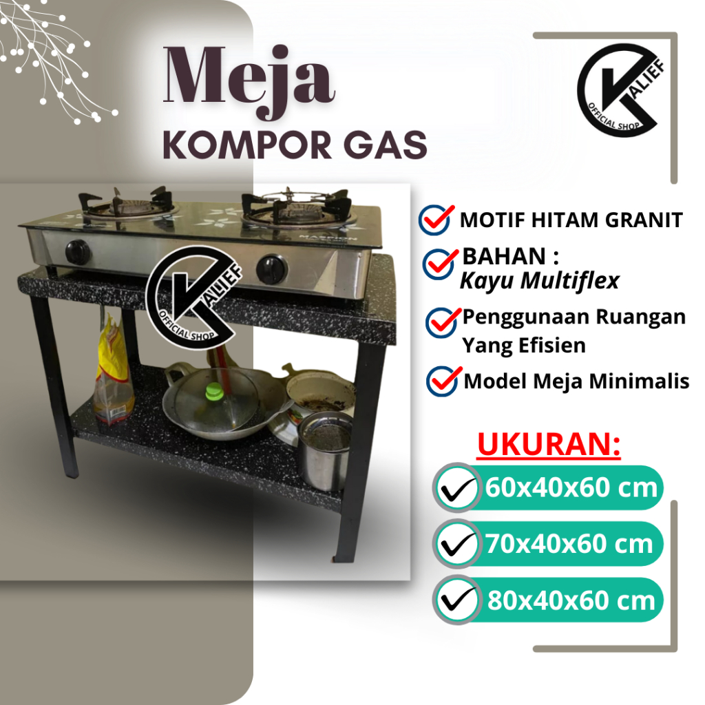 Jual Meja Kompor Gas 2 Tungku, Meja Multifungsi, Minimalis Tahan Lama ...