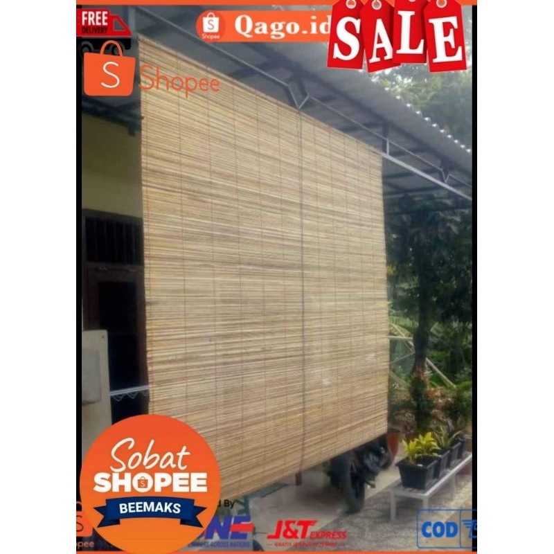 Jual KEREI TIRAI KULIT BAMBU SAWIT UKURAN 2X2,5M LENGKAP TALI KEREKAN | Shopee Indonesia