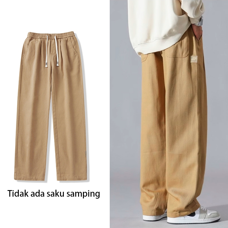 Jual Celana cargo panjang pria Korean Style Loose Pants Oversize Cargo Pants Wide Leg Pants ...