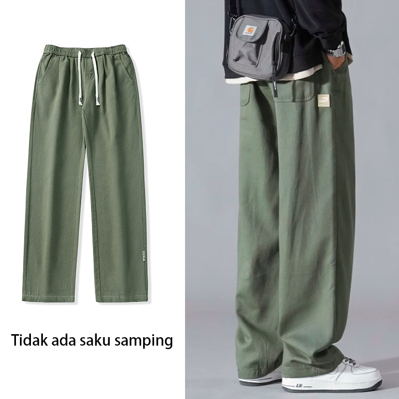 Jual Celana cargo panjang pria Korean Style Loose Pants Oversize Cargo Pants Wide Leg Pants ...
