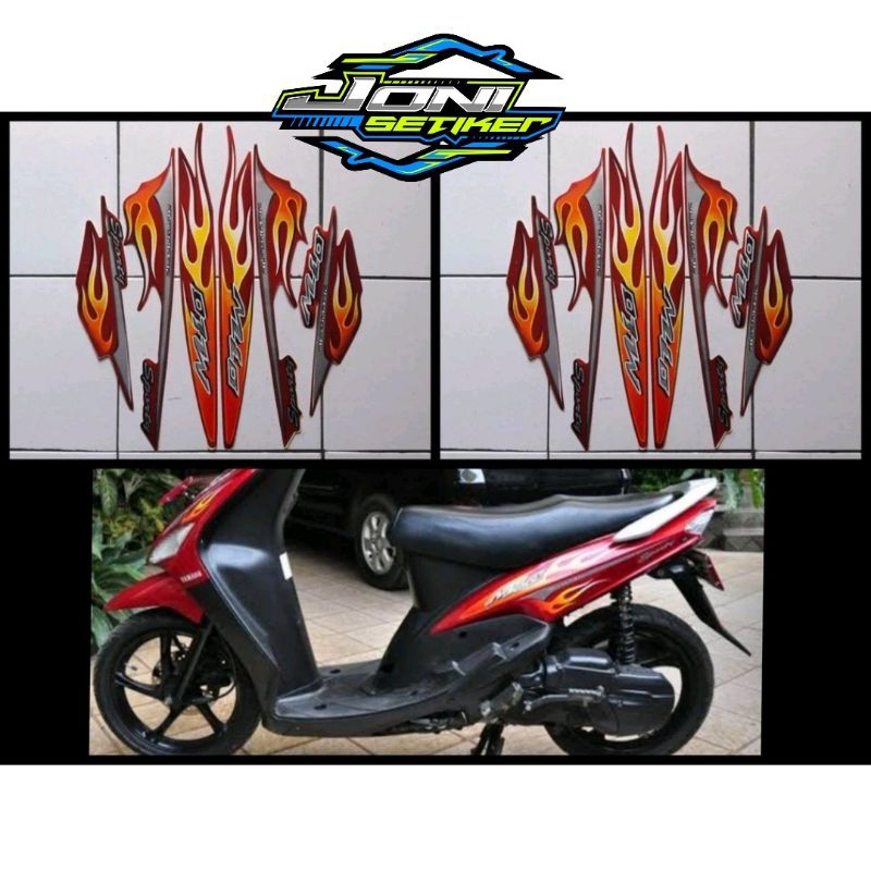Jual Stiker Striping Lis Les Body Motor Mio Sporty 2006 Cw Merah Api ...