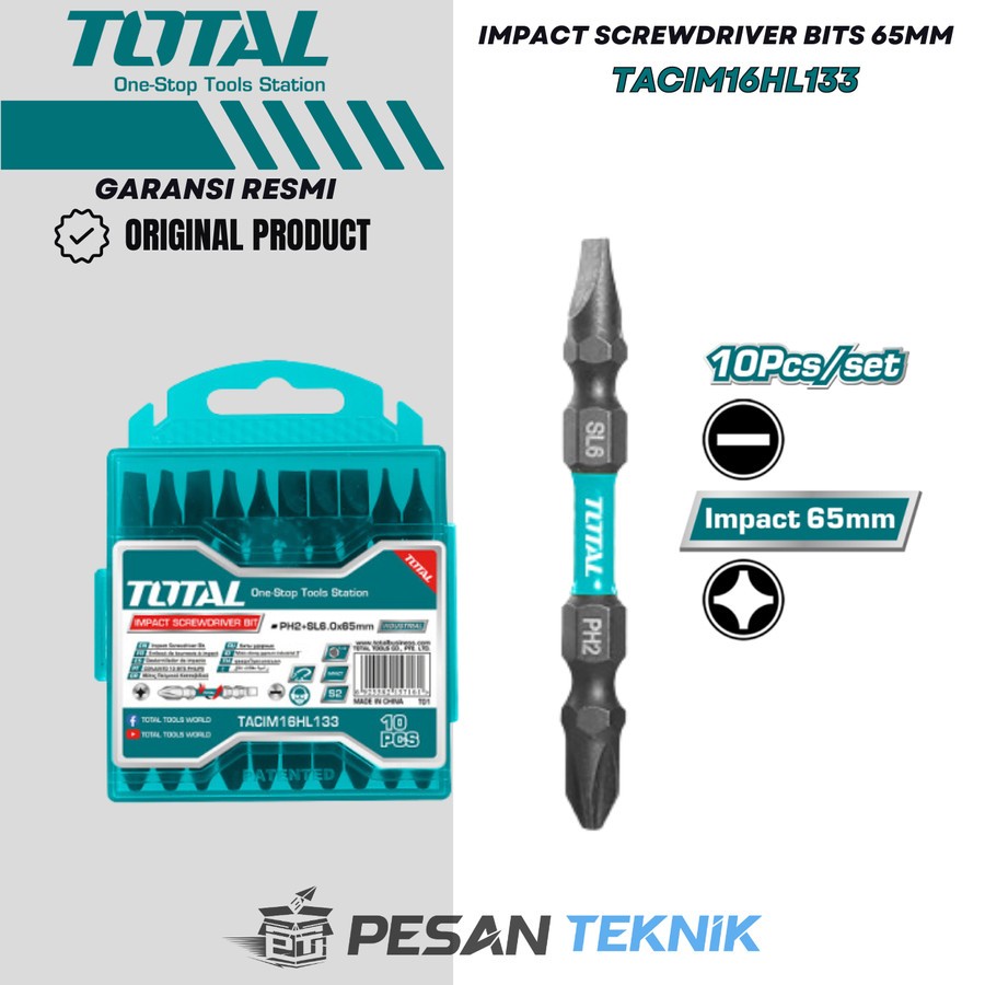 Jual Impact Screwdriver Bits PH2 Magnetik 65 mm TOTAL TACIM16HL133 ...