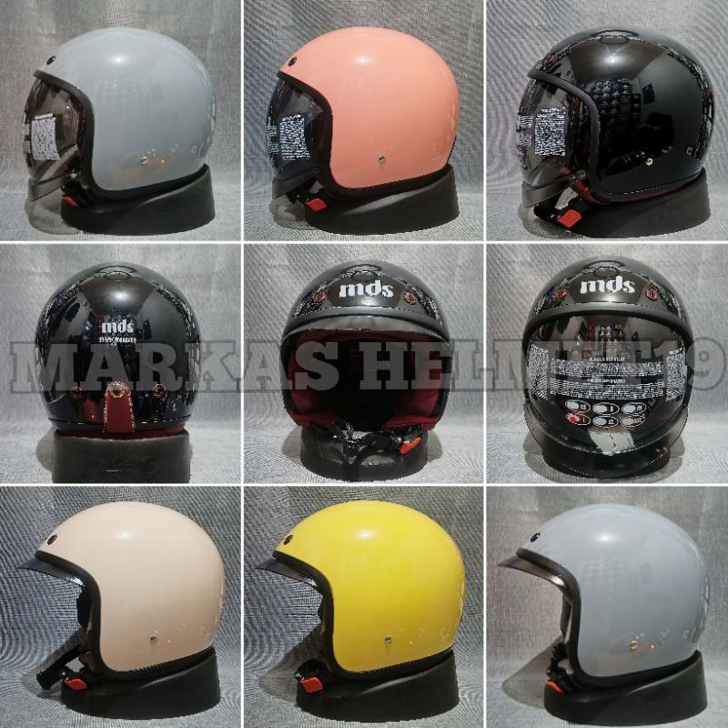 Jual HELM MDS MAGNUM SOLID / HELM RETRO | Shopee Indonesia