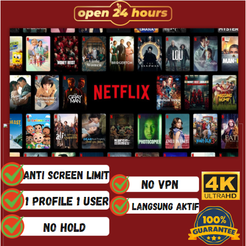 Jual NETFLIXX PREMIUM ULTRA HD 4k-ANTI HOLD 1 BULAN 2 BULAN 3 BULAN 1 TAHUN AMAN BERGARANSI ANTI ...