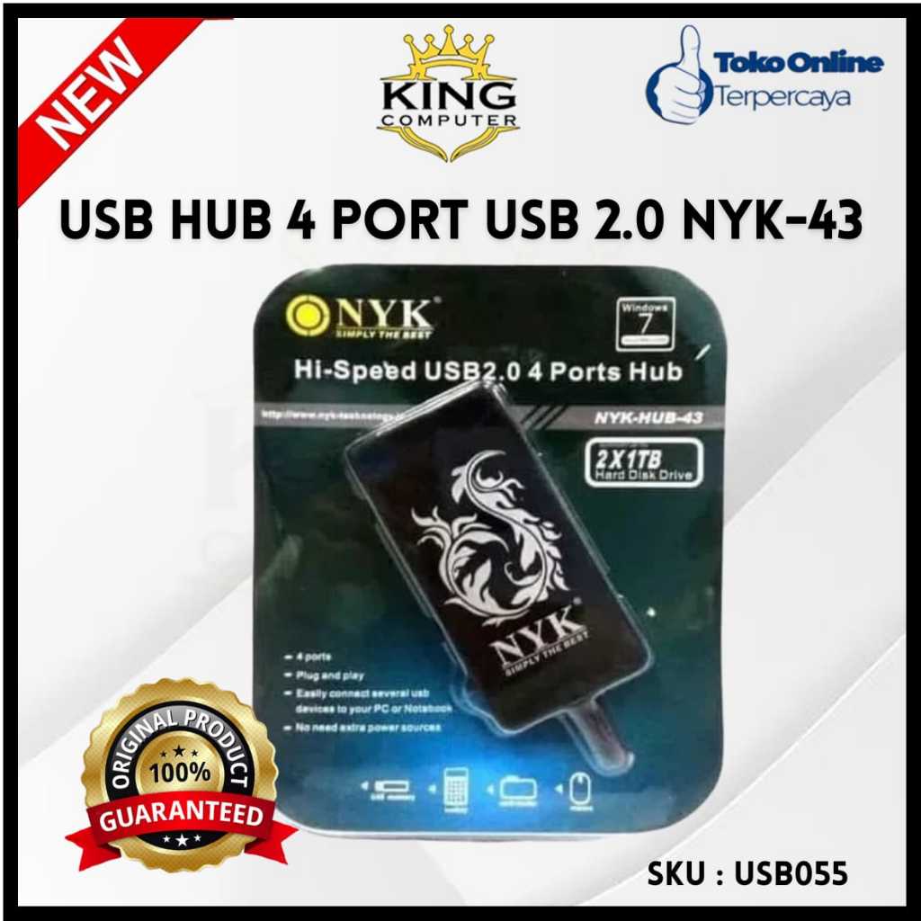 Jual USB HUB 4 PORT USB 2.0 NYK-43 | Shopee Indonesia