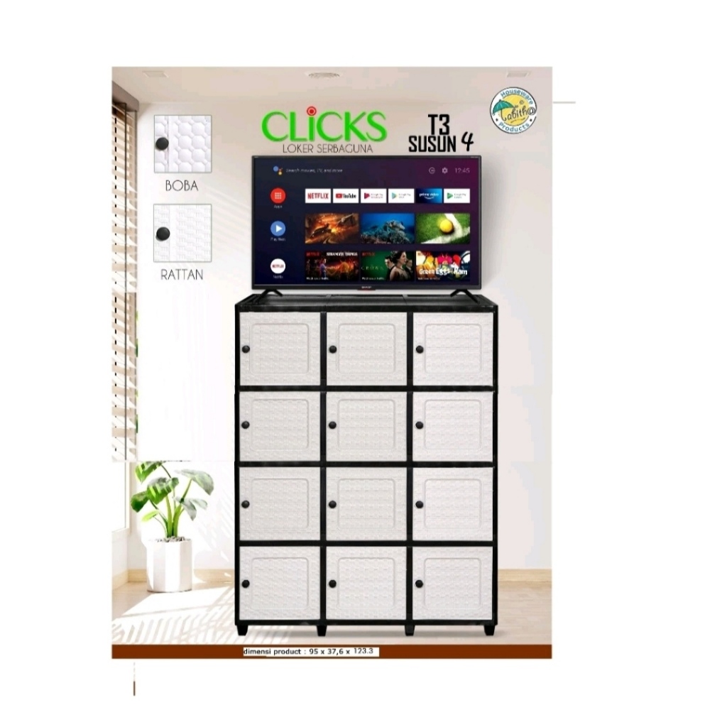 Jual LEMARI PLASTIK TABITHA CLICKS TOWER 3 MINIMALIS LOCKER BOX | Shopee Indonesia